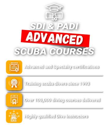 SDI & PADI ADVANCED Diving Courses with Dressel Divers